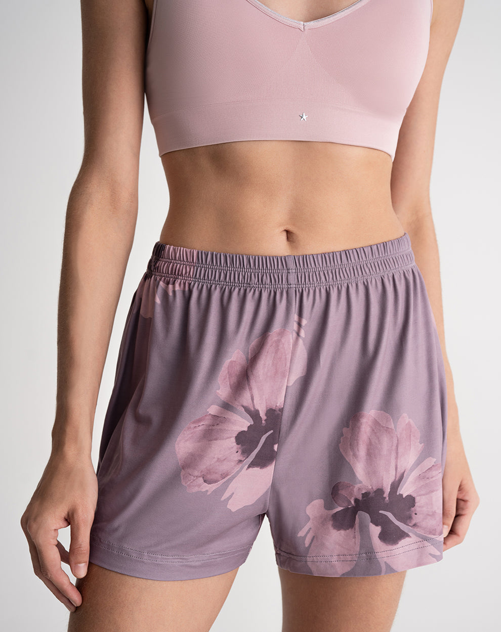 Short de pijama mujer malva estampado