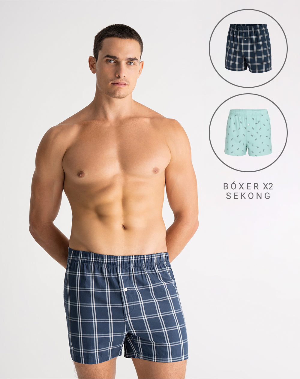 Bóxer medio algodón amplio x2unds surtido